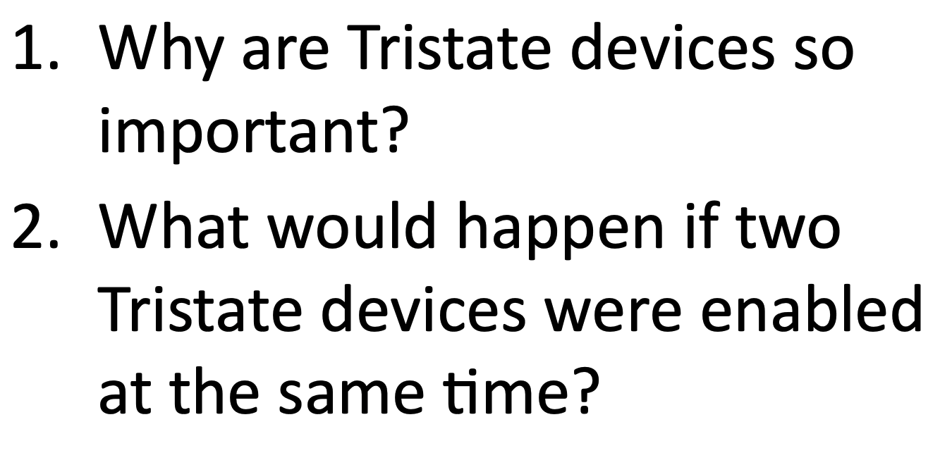 Solved 1. Why are Tristate devices so important? 2. What | Chegg.com