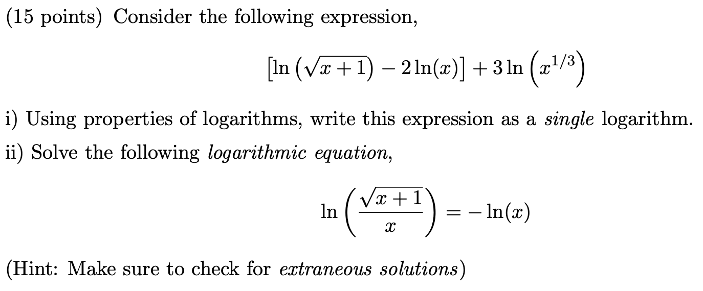 Solved (15 points) Consider the following expression, | Chegg.com