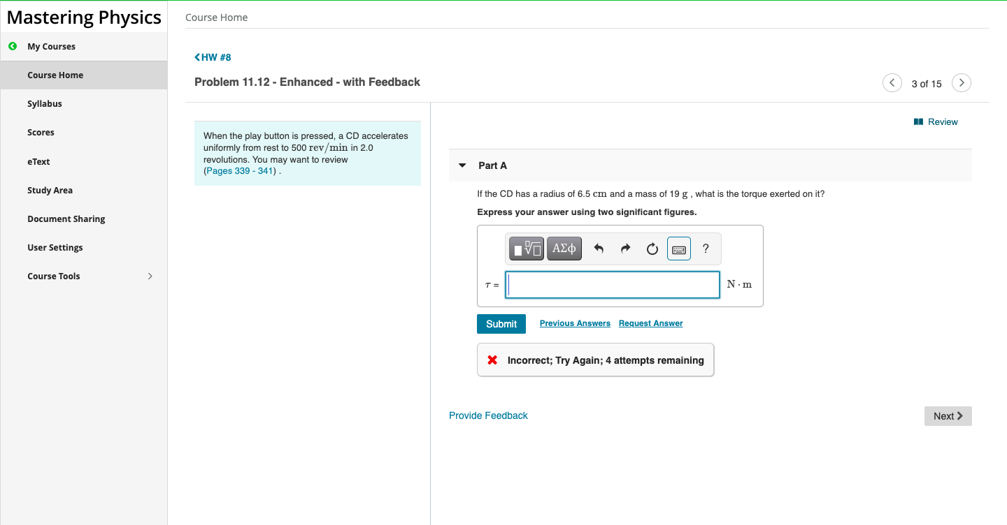 Solved Mastering Physics Course Home My Courses Nm Submit | Chegg.com