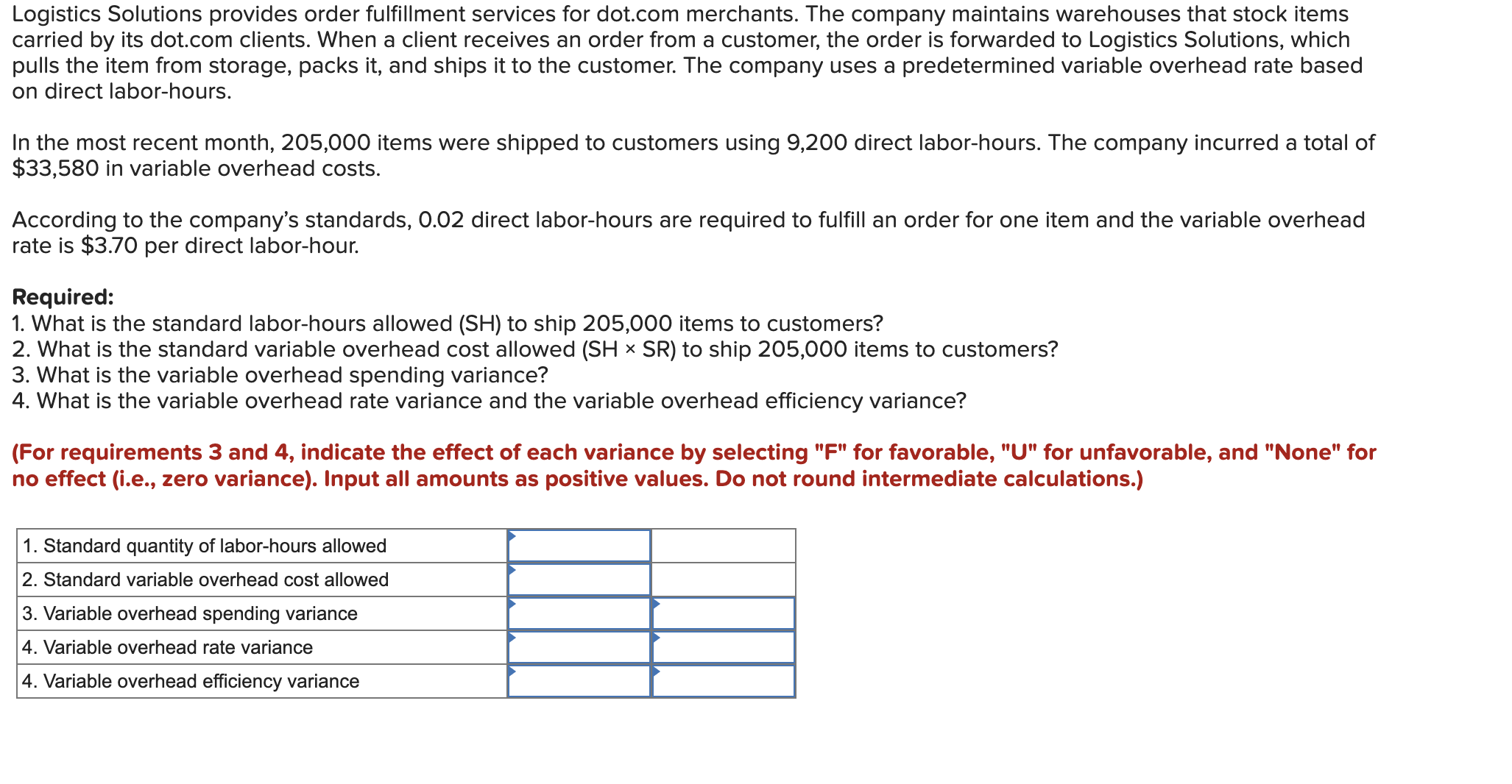 Solved Logistics Solutions provides order fulfillment | Chegg.com