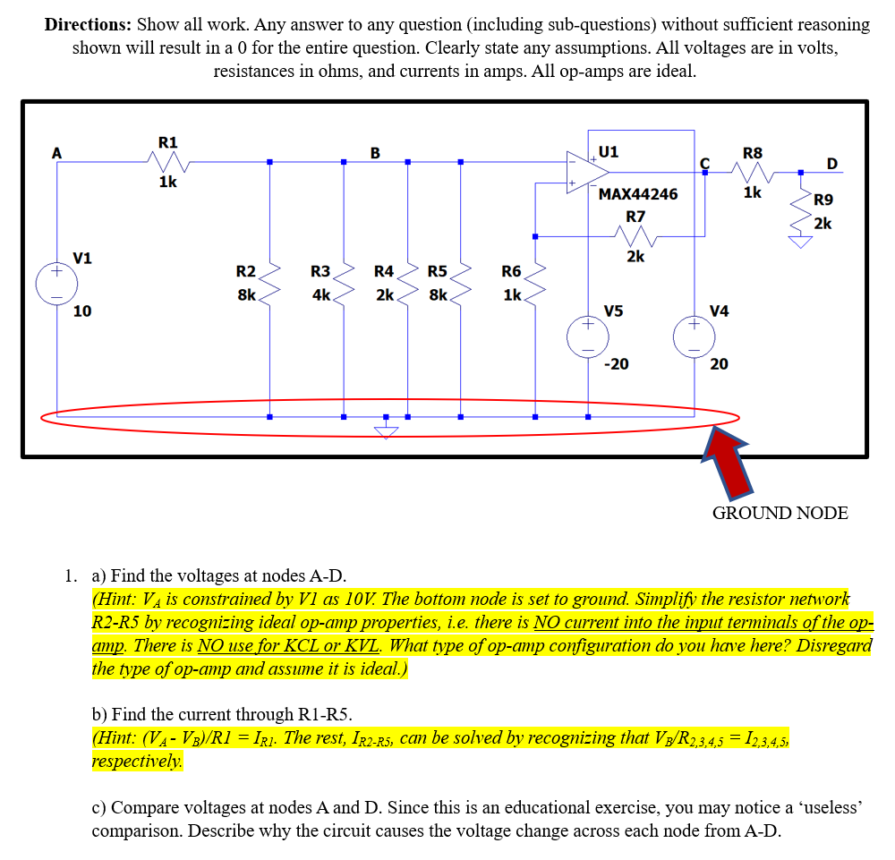 Solved Directions: Show all work. Any answer to any question | Chegg.com