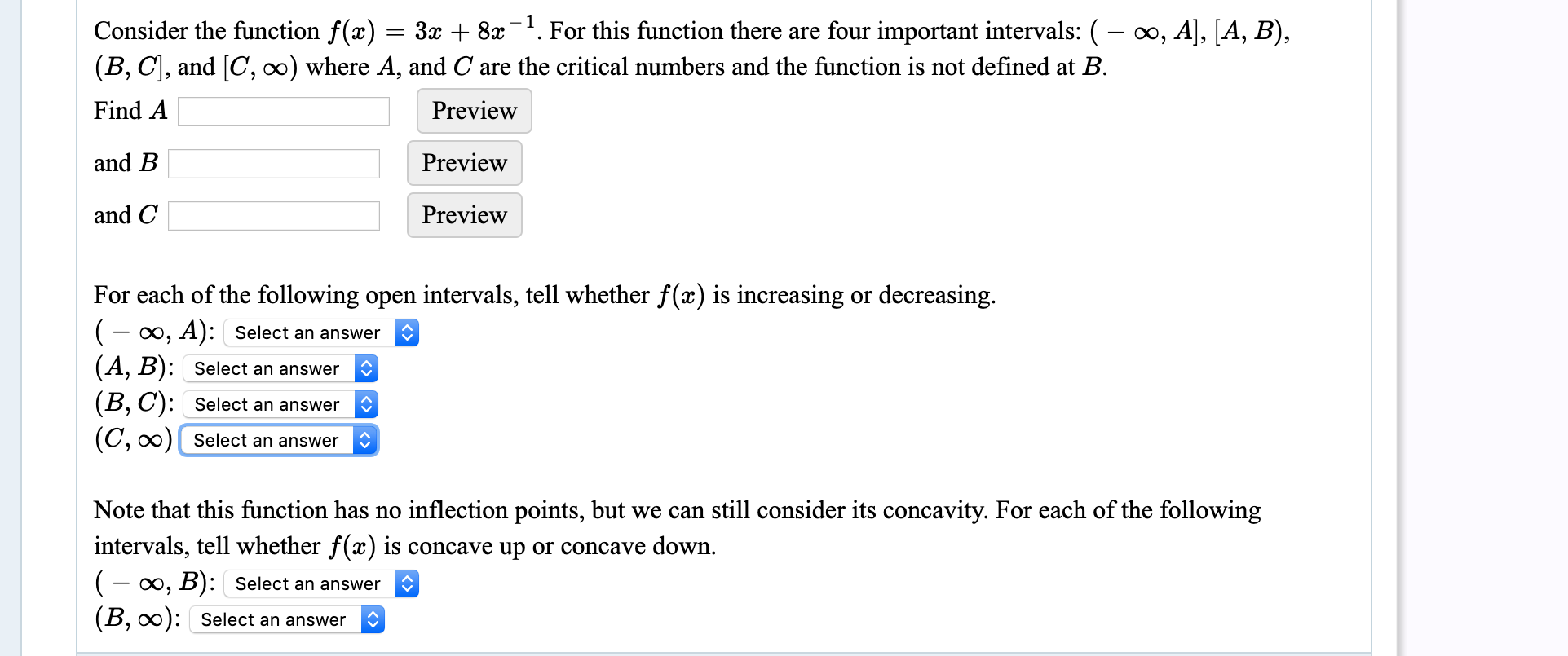 Solved Consider the function f(x) = 3x + 8x-1. For this | Chegg.com