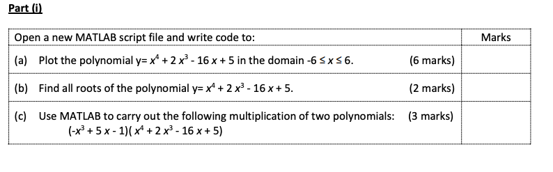 Solved Part (0) Marks Open a new MATLAB script file and | Chegg.com