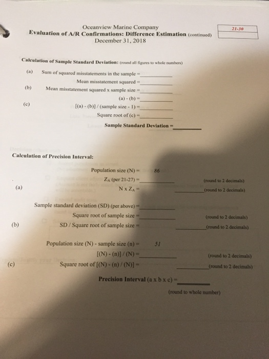 Calculation of Sample Size: Difference Estimation | Chegg.com