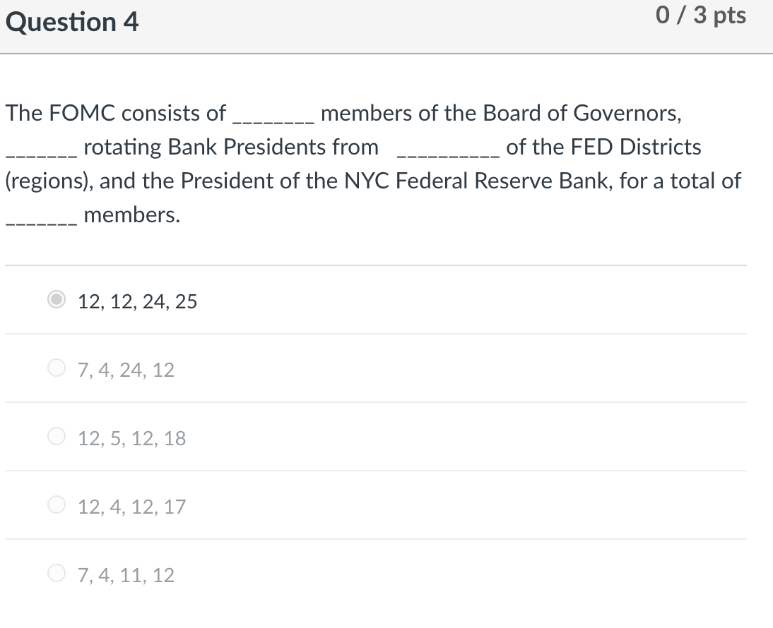Solved The FOMC consists of members of the Board of | Chegg.com