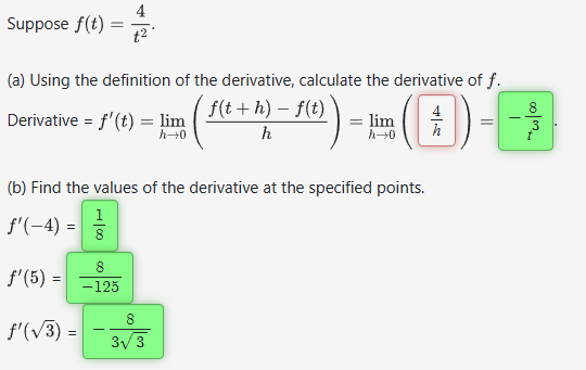 Solved Suppose f(t)=t24. (a) Using the definition of the | Chegg.com