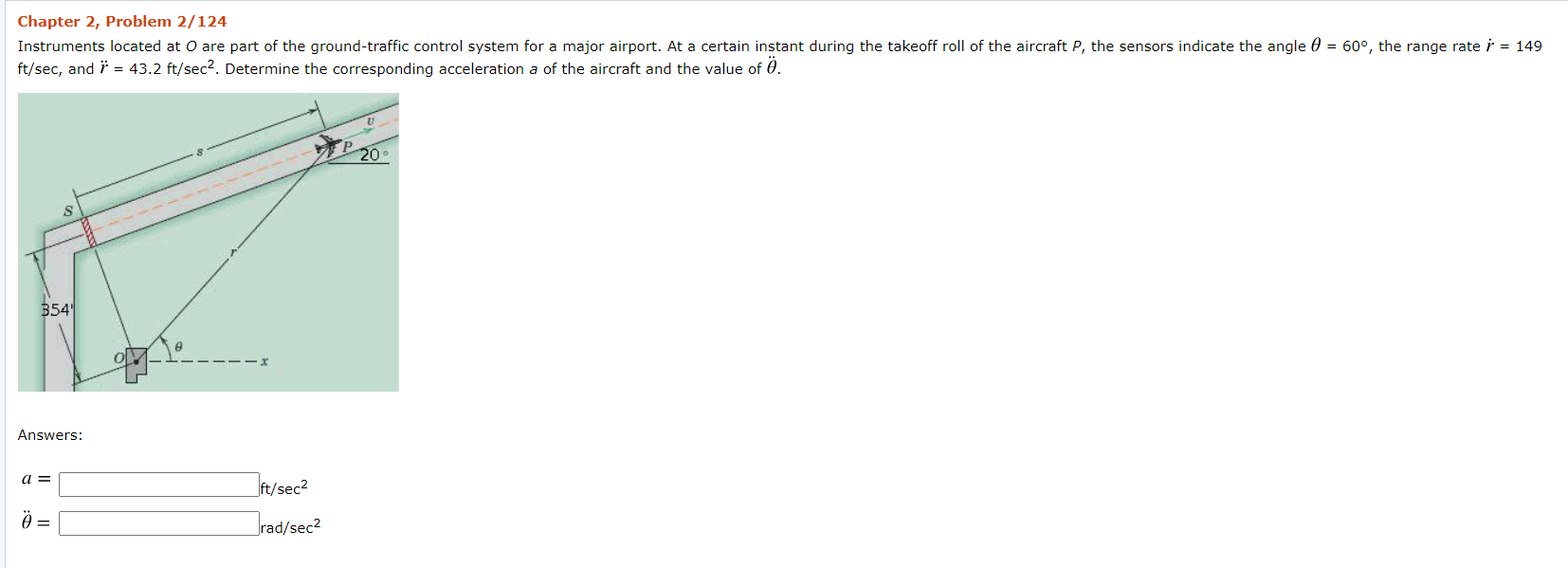 Solved Chapter 2, Problem 2/124 Instruments located at O are | Chegg.com