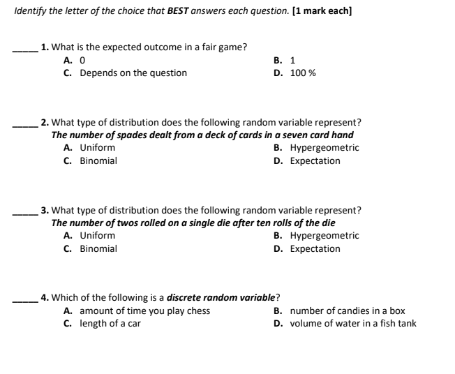Solved Identify the letter of the choice that BEST answers | Chegg.com