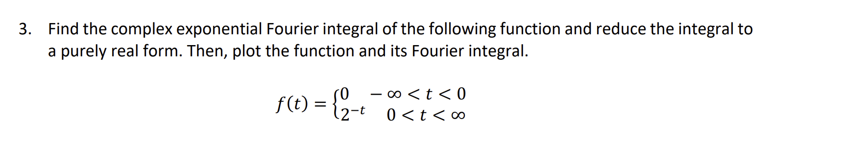 Solved Find the complex exponential Fourier integral of the | Chegg.com