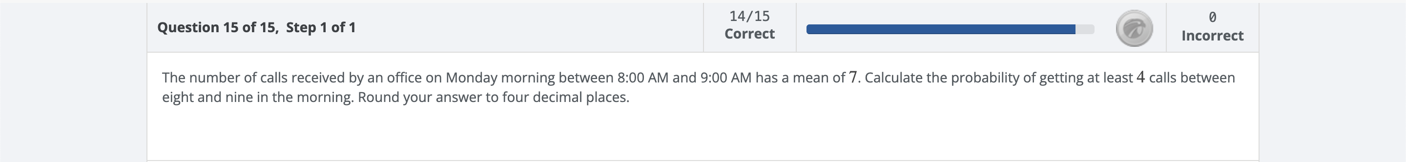 Solved The number of calls received by an office on Monday | Chegg.com