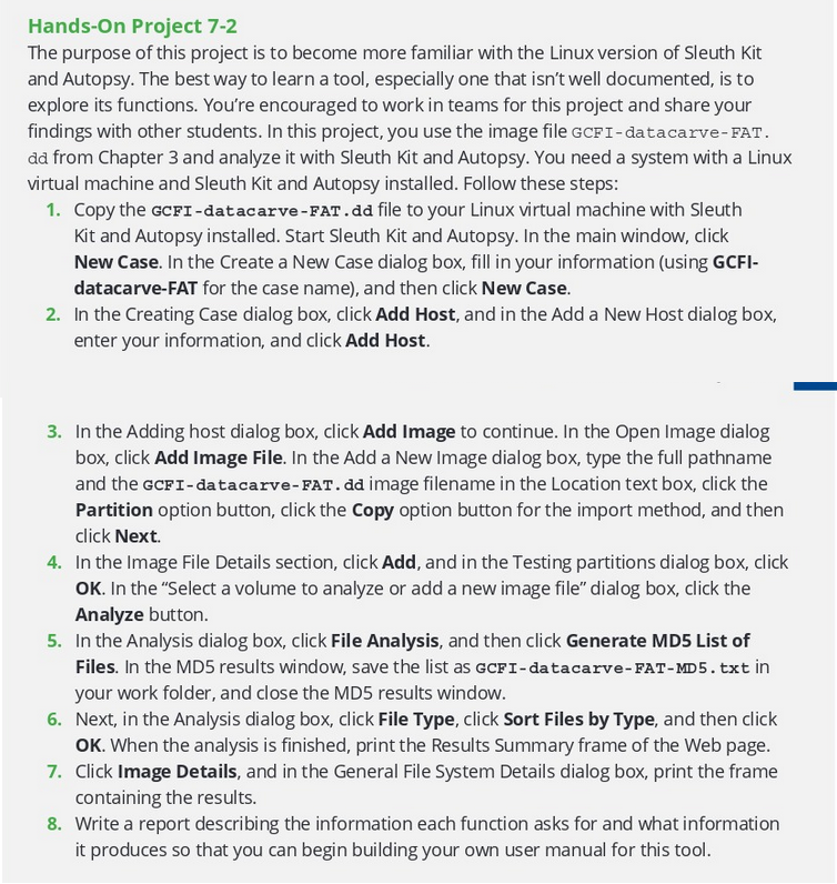 Hands-On Project 7-2 The purpose of this project is | Chegg.com