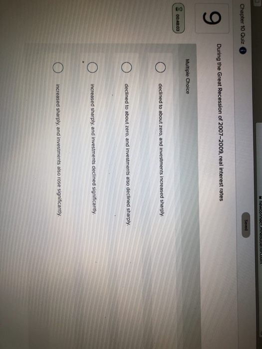 Solved newconnect. m e Saved Chapter 10 Quiz During the | Chegg.com
