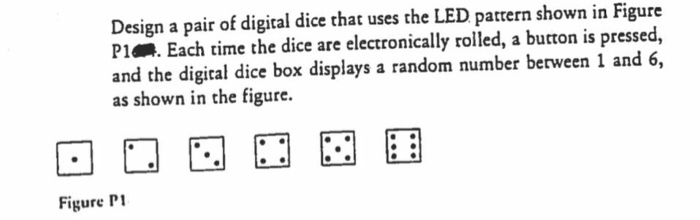 Design a pair of digital dice that uses the LED | Chegg.com