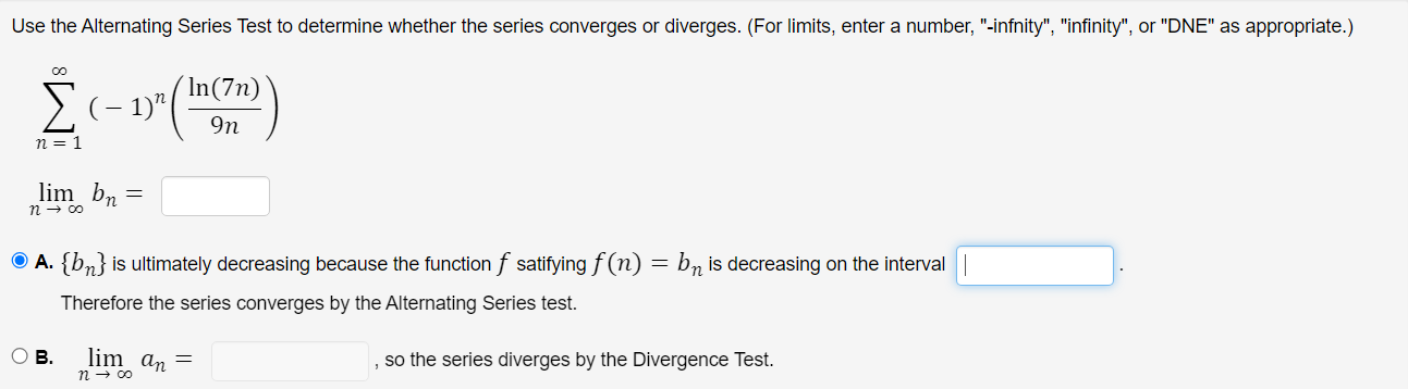Solved Use the Alternating Series Test to determine whether | Chegg.com