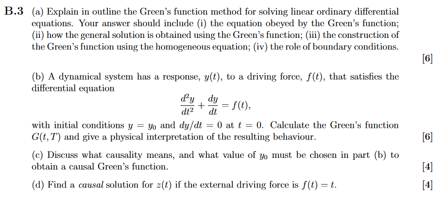 (a) Explain in outline the Green's function method | Chegg.com