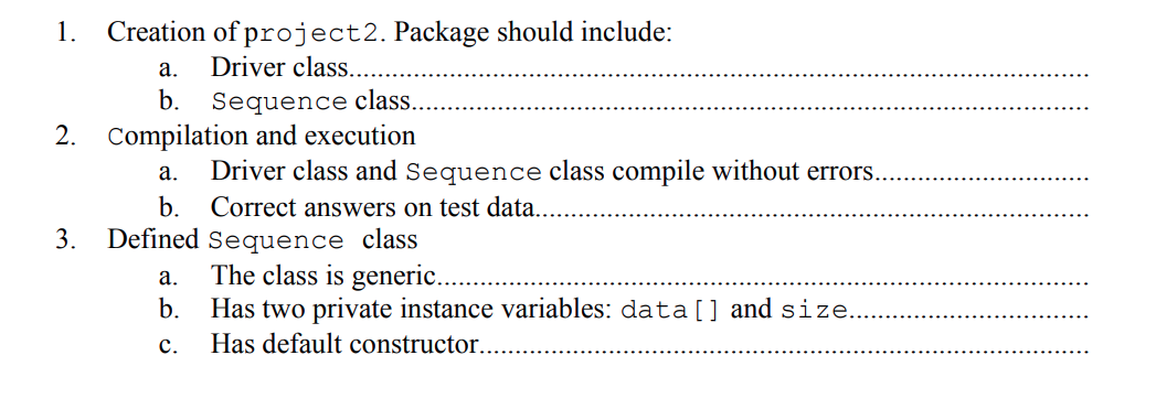 Solved Design Specifications Create A Java Project Project2 1991