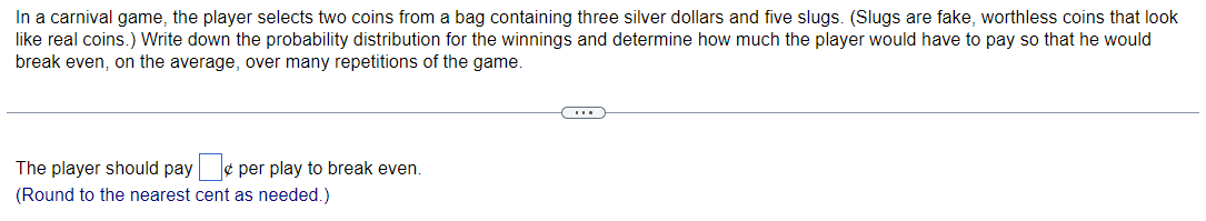 Solved In a carnival game, the player selects two coins from | Chegg.com