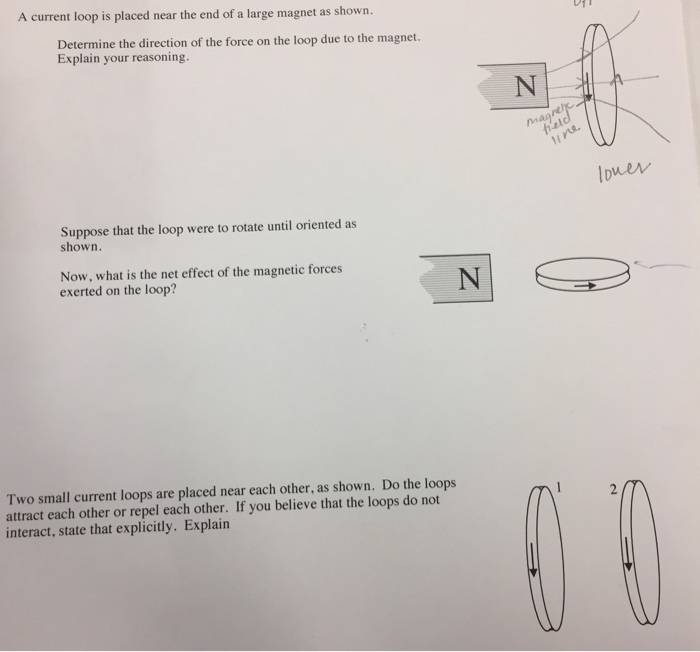 Solved A current loop is placed near the end of a large | Chegg.com