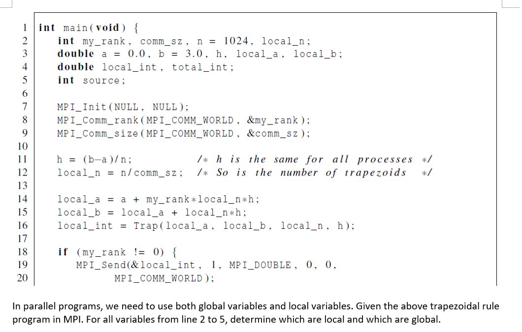 Solved In parallel programs, we need to use both global | Chegg.com