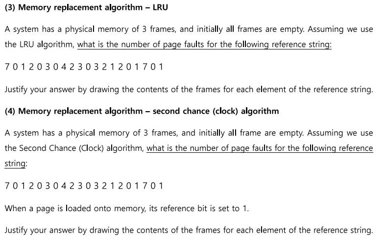 Solved (3) Memory replacement algorithm - LRU A system has a | Chegg.com