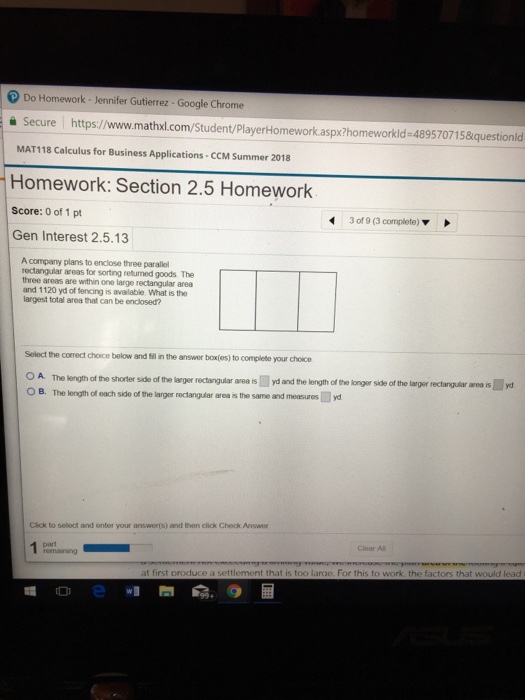 Solved Do Homework- Jennifer Gutierrez-Google Chrome ? | Chegg.com