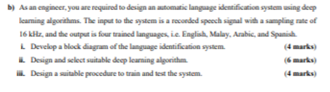 b) As an engineer, you are required to design an | Chegg.com