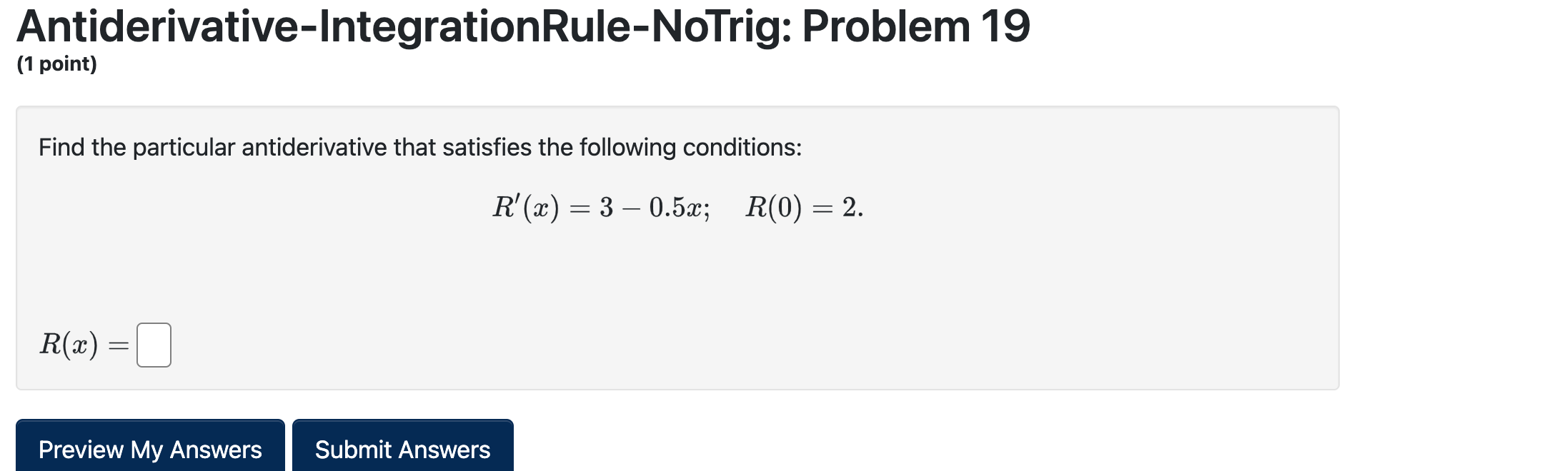 Solved Antiderivative-IntegrationRule-NoTrig: Problem 19 (1 | Chegg.com