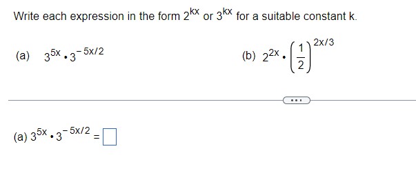 Solved Write each expression in the form 2kx or 3kx for a | Chegg.com