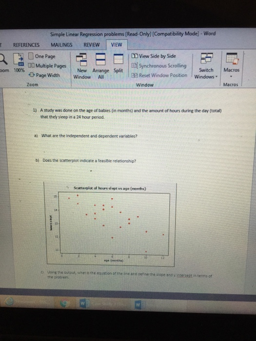 Solved Simple Linear Regression problems (Read-Only] | Chegg.com