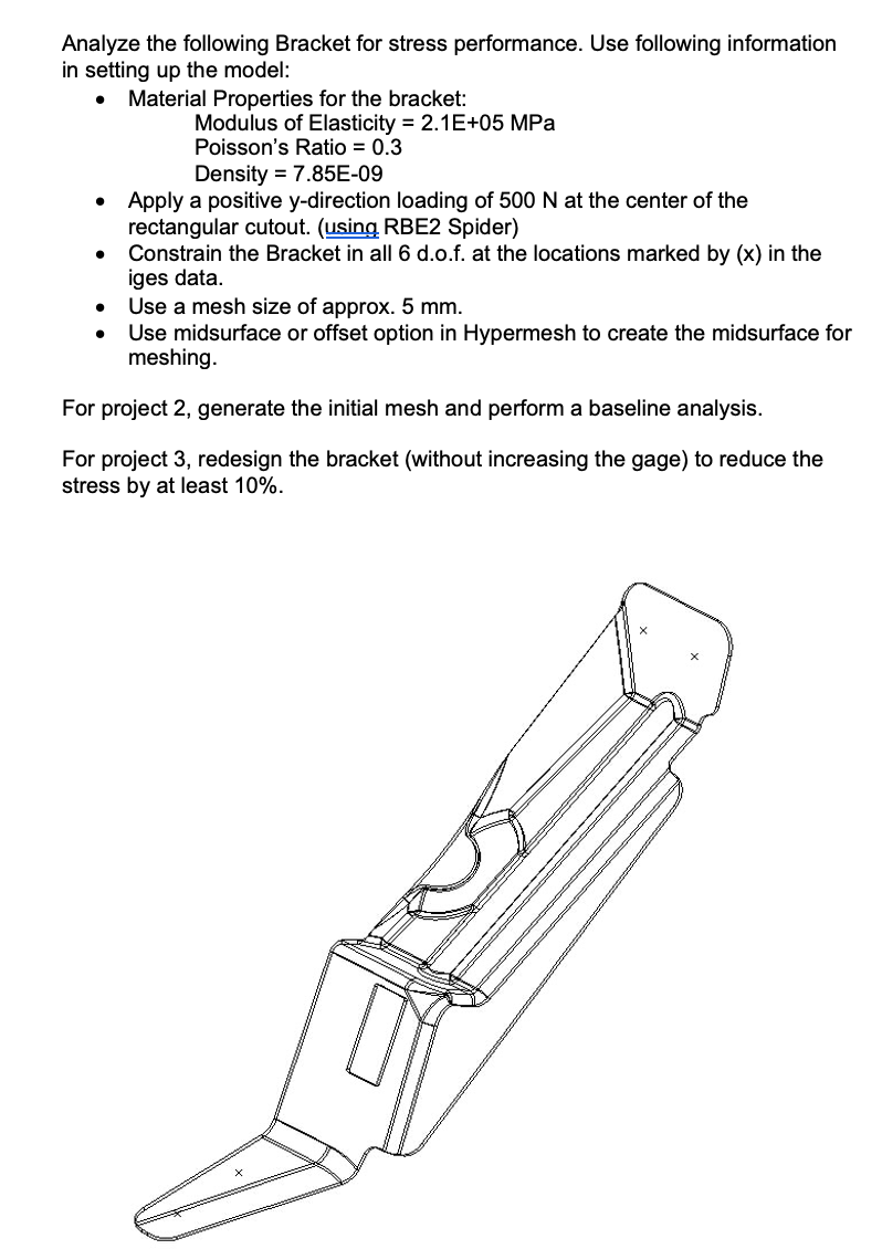 PROJECT 3, using hypermesh, what would I do to the | Chegg.com
