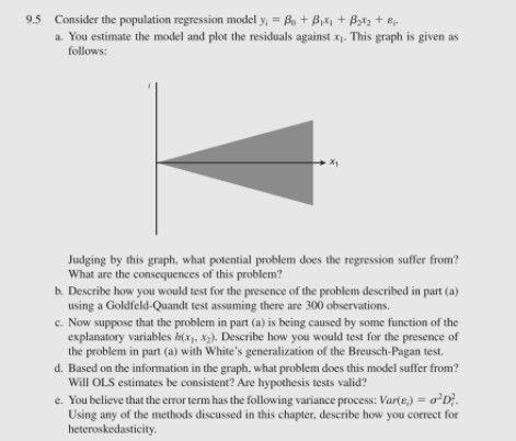 Solved 95 Consider the population regression model y; = Be + | Chegg.com