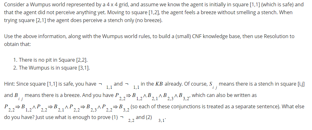 Solved Consider a Wumpus world represented by a 4×4 grid, | Chegg.com