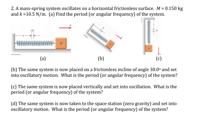 Solved 2. A mass-spring system oscillates on a horizontal | Chegg.com