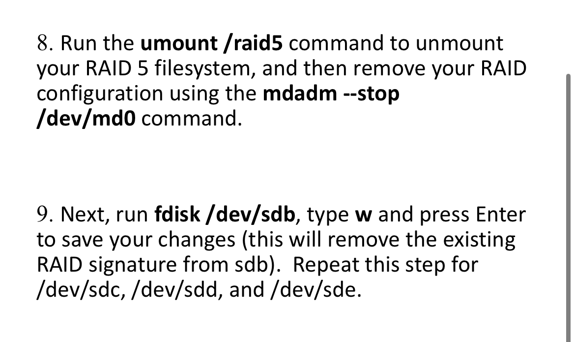 Solved Experiment with software RAID. 1. In the Settings of | Chegg.com