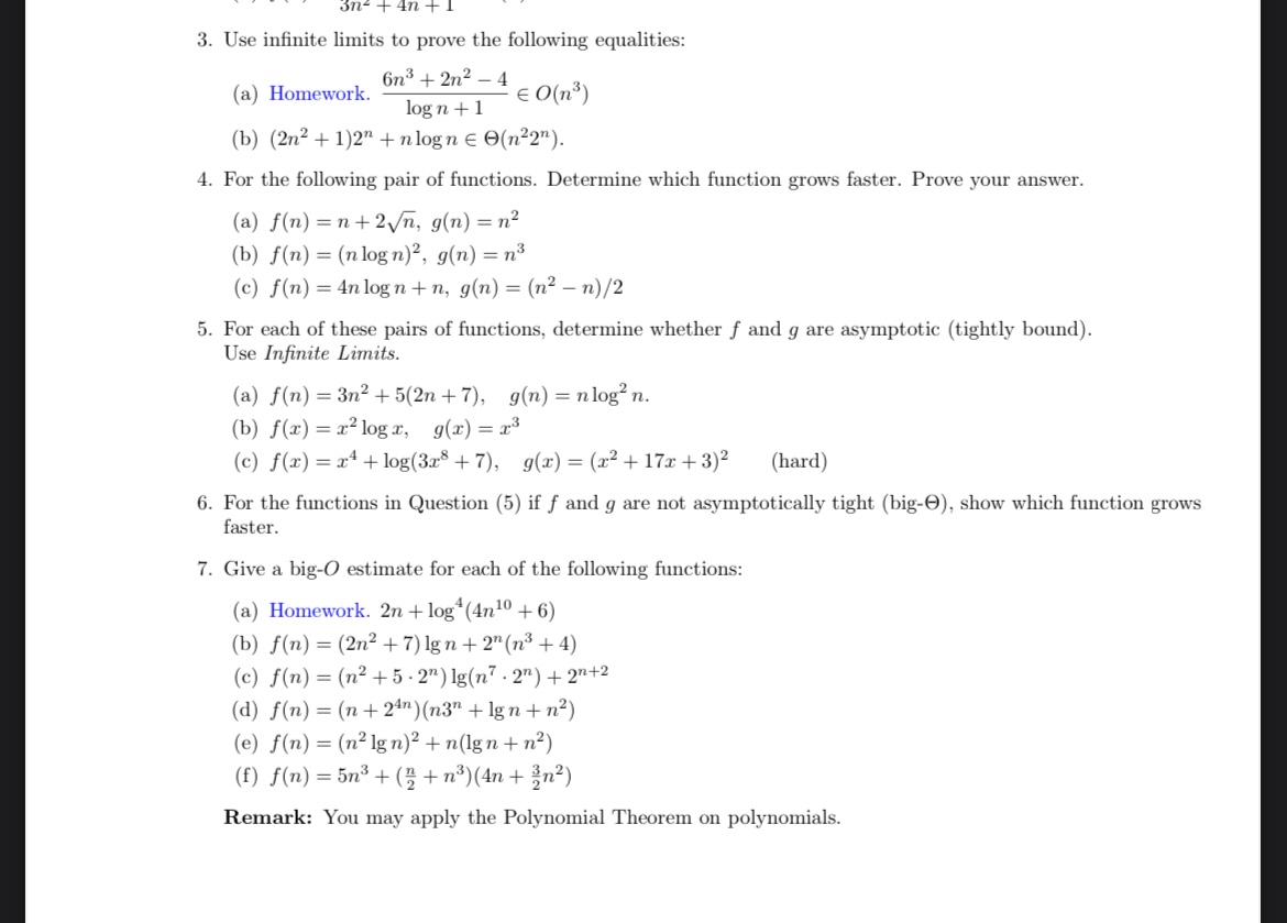Solved 3. Use infinite limits to prove the following | Chegg.com