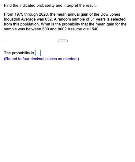 Solved Find the indicated probability and interpret the | Chegg.com