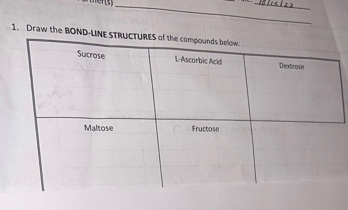 Solved 1. Draw the BOND-LINE STRUCTURES of the compoundc h+1 | Chegg.com