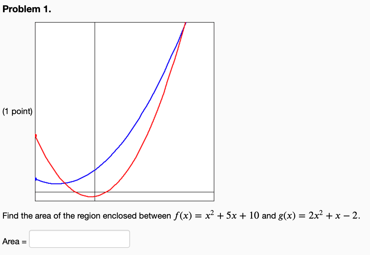 Solved Problem 1. u (1 point) Find the area of the region | Chegg.com