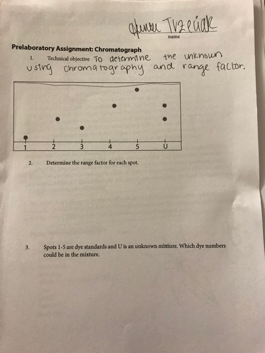 Solved Prelaboratory Assignment: Chromatograph echnical | Chegg.com