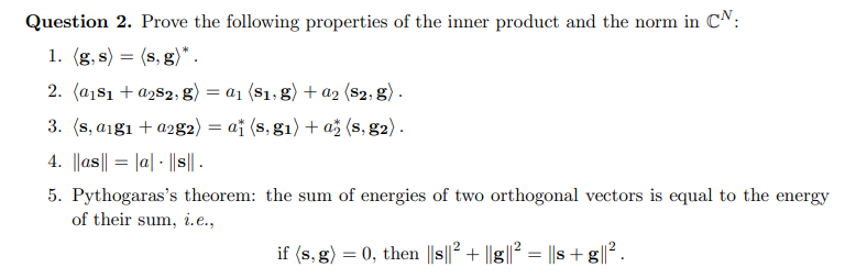 Solved Question 2. Prove the following properties of the | Chegg.com
