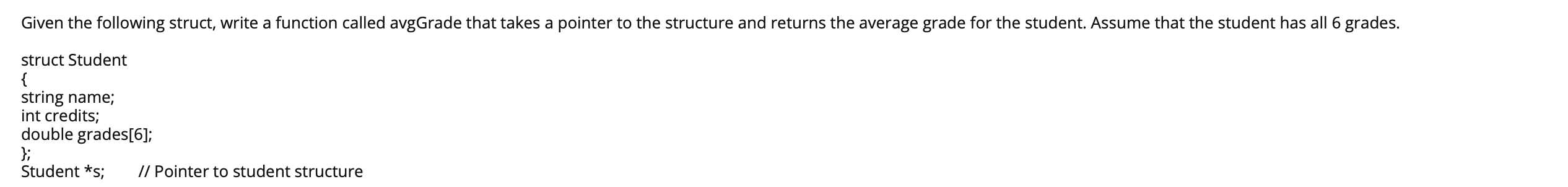 Solved Given The Following Struct Write A Function Called 3164