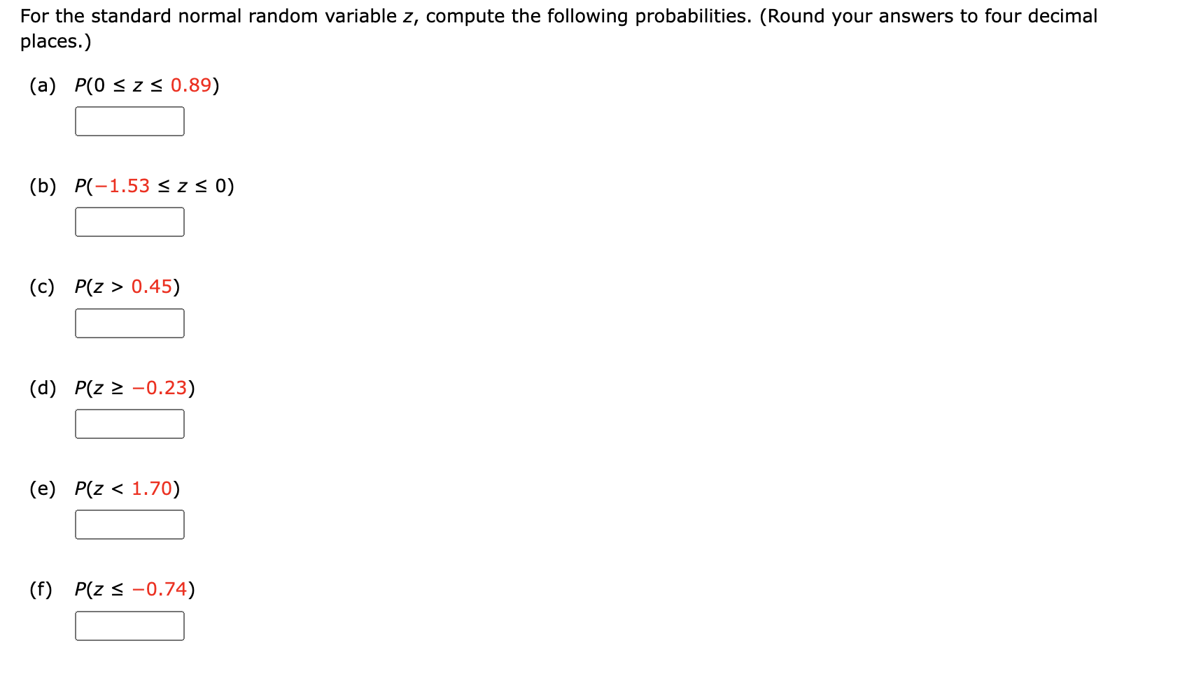 Solved For the standard normal random variable z, compute | Chegg.com