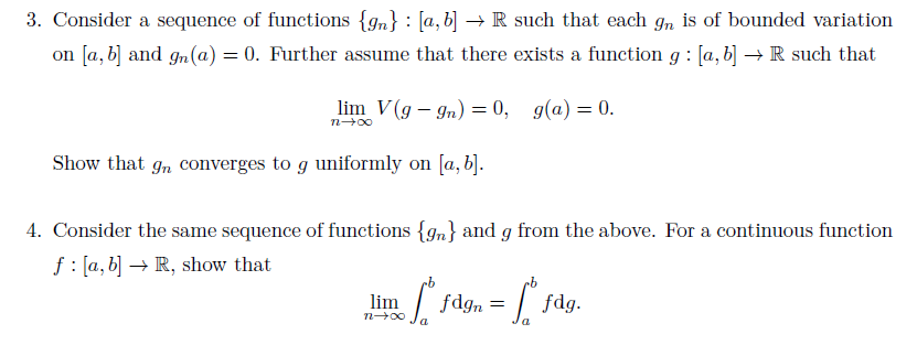 Solved 3. Consider a sequence of functions {9n} : [a, b] + R | Chegg.com