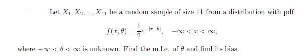Solved Let X1, X2, ..., X11 be a random sample of size 11 | Chegg.com