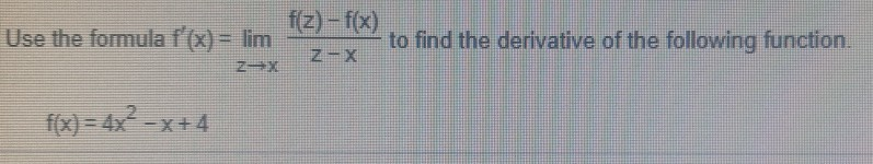 Solved N +4 Nim 5x +3 f(2)-f(x) Use the formula f (x) = | Chegg.com