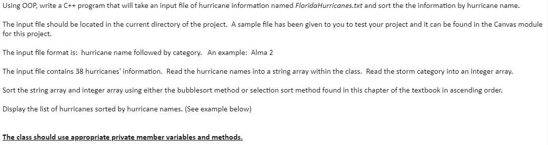 Solved Using OOP, write a C++ program that will take an | Chegg.com