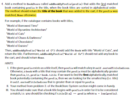Solved Add a method to Bookstore called addBookByPref ix | Chegg.com