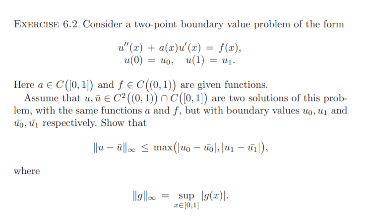 Solved EXERCISE 6.2 Consider a two-point boundary value | Chegg.com