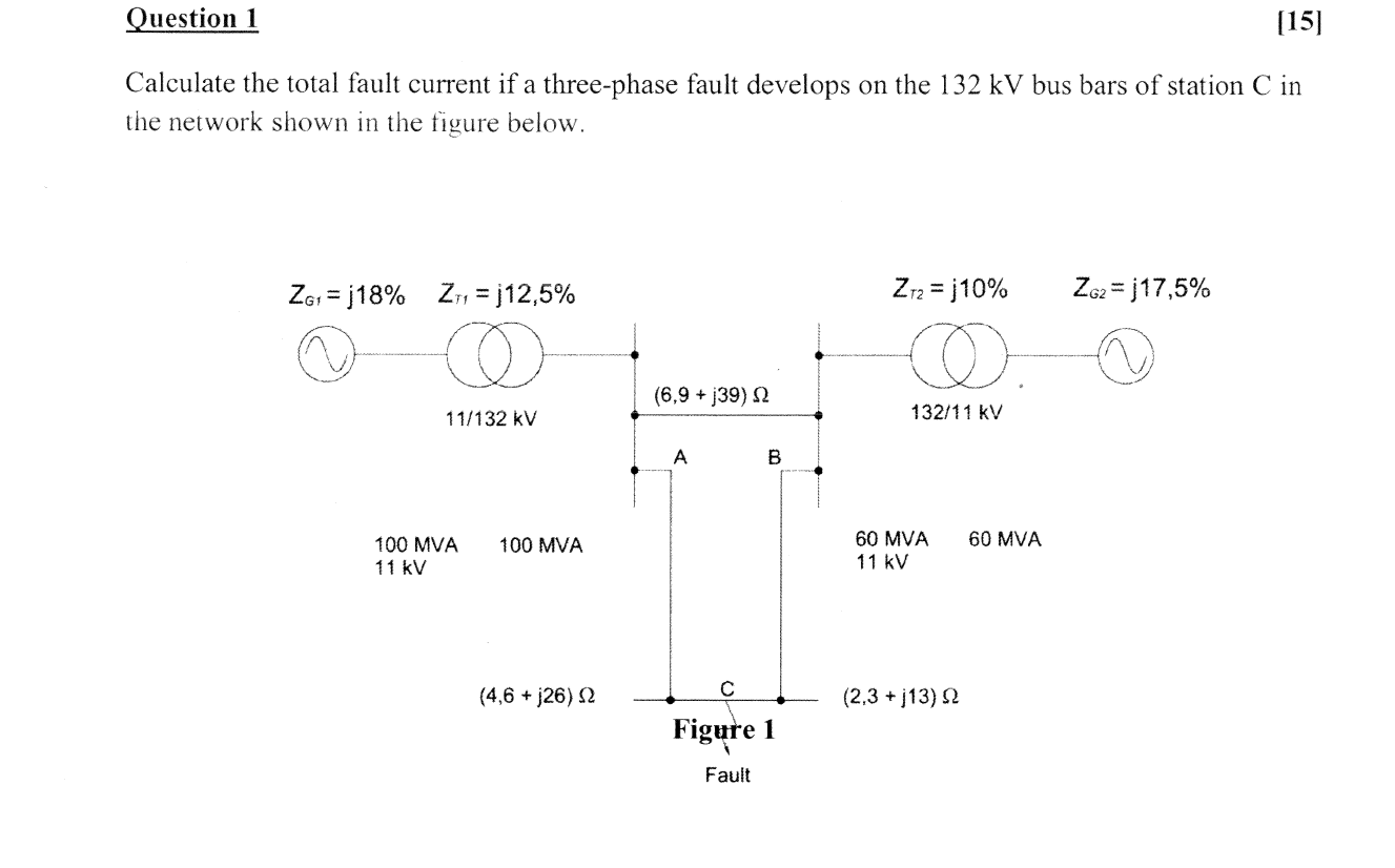 Solved Calculate the total fault current if a three-phase | Chegg.com