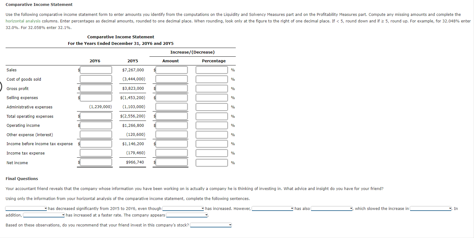 Solved Mastery Problem: Financial Statement Analysis | Chegg.com